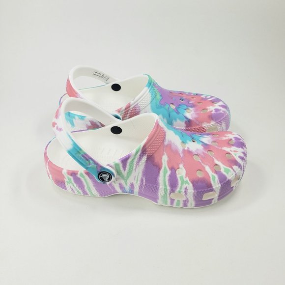 CROCS | Shoes | New With Tags Tie Dye Crocs Unisex Clog Slip On Shoes ...